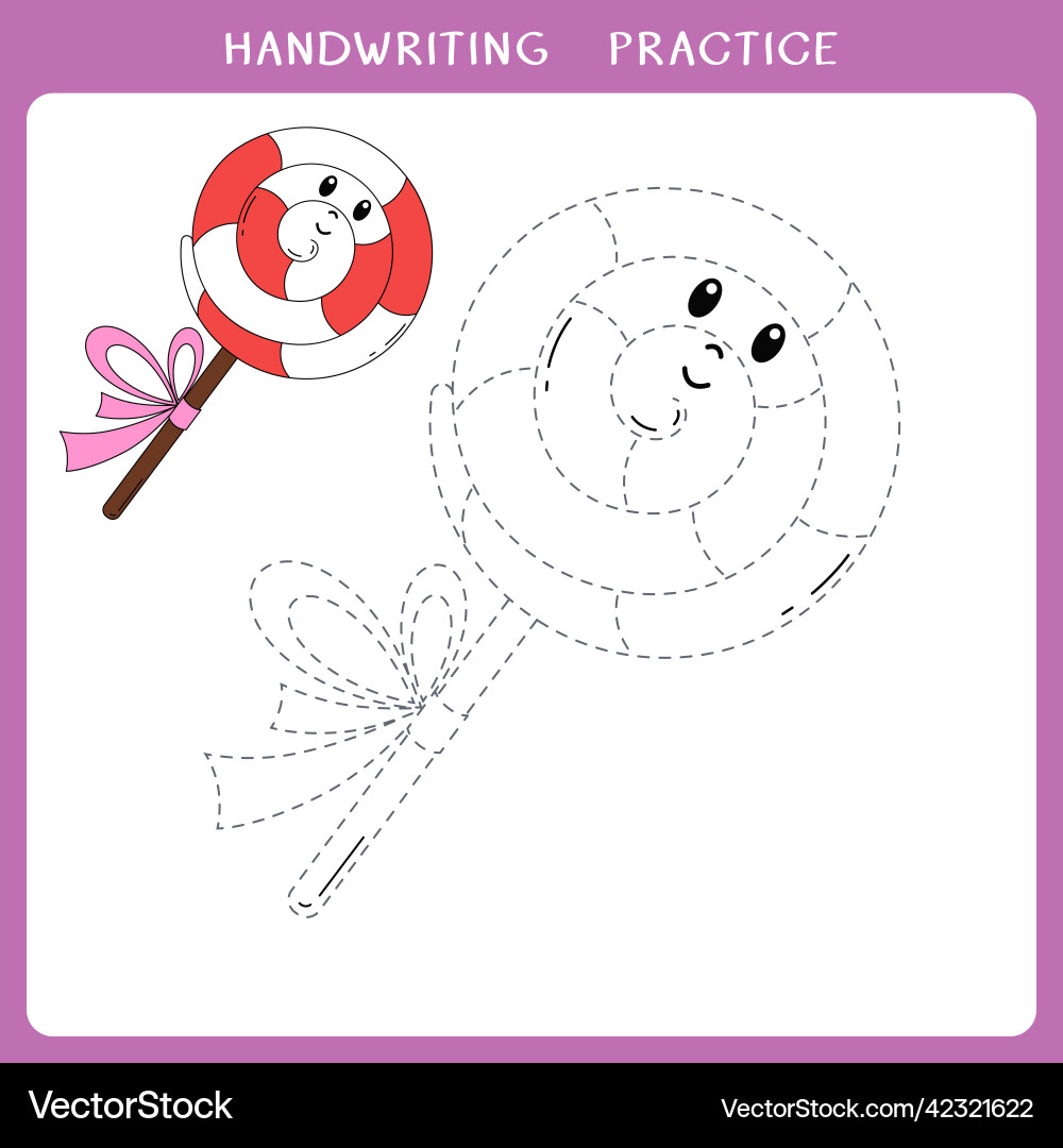 Handwriting practice sheet Royalty Free Vector Image