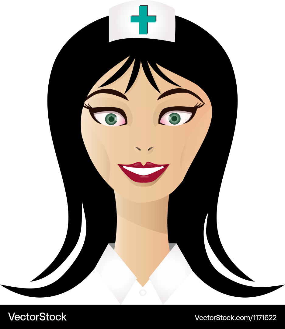 Pretty nurse face Royalty Free Vector Image - VectorStock
