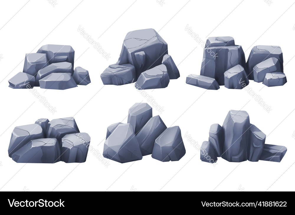 Rock digital painting game asset Royalty Free Vector Image