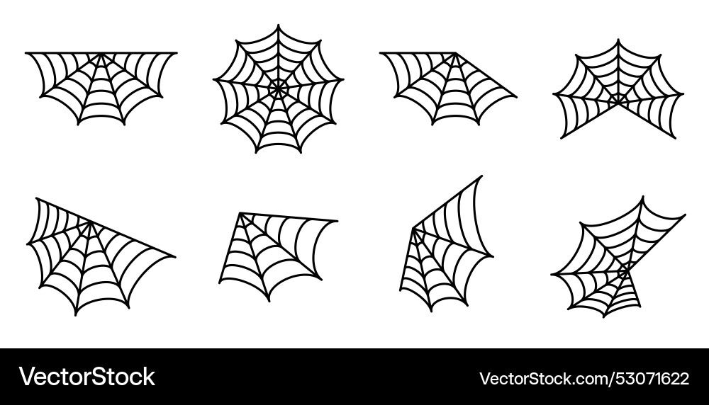 Set of spider web Royalty Free Vector Image - VectorStock