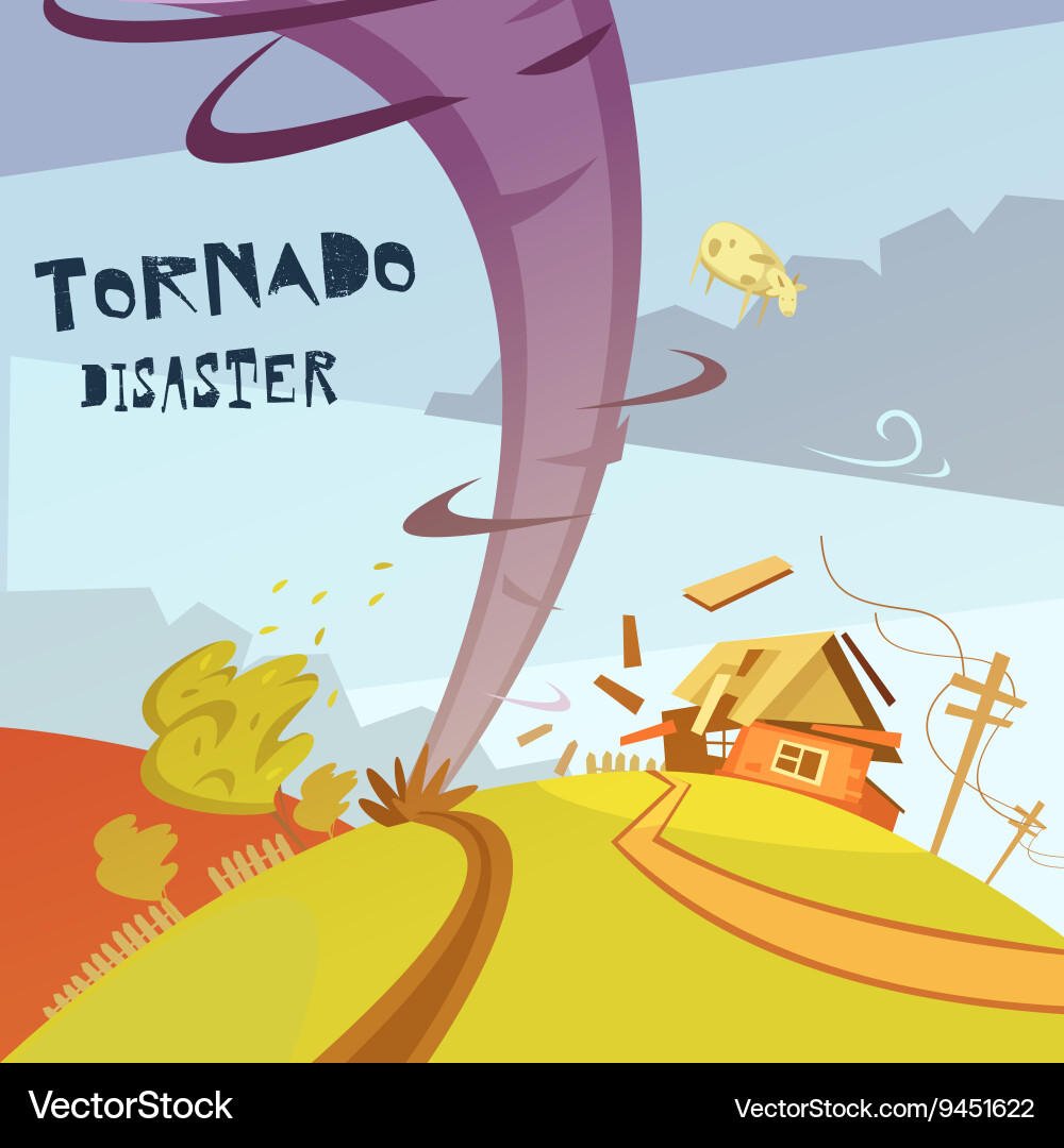 Tornado Disaster Scene Royalty Free Vector Image