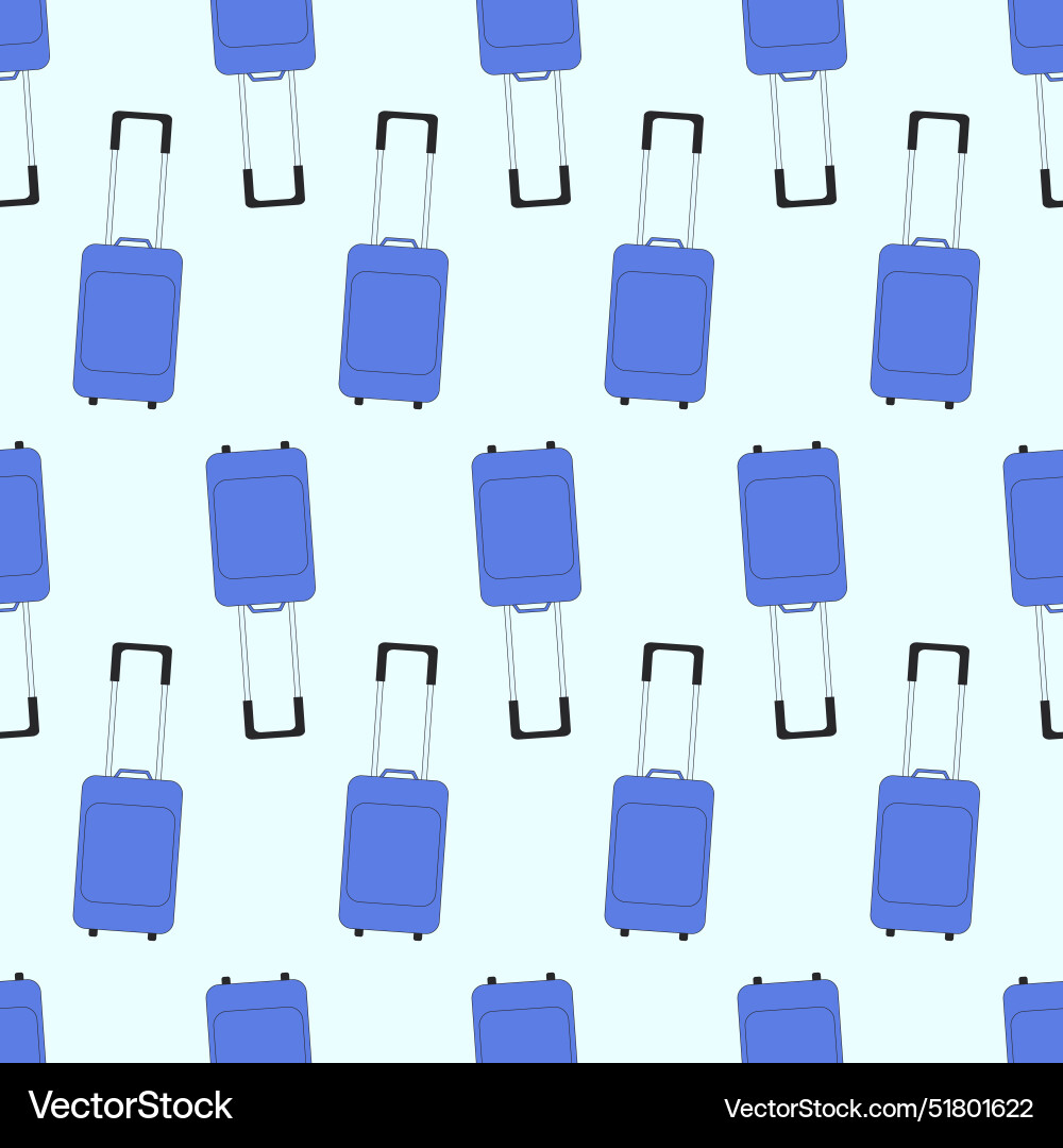 Travel seamless pattern suitcase luggage endless Vector Image