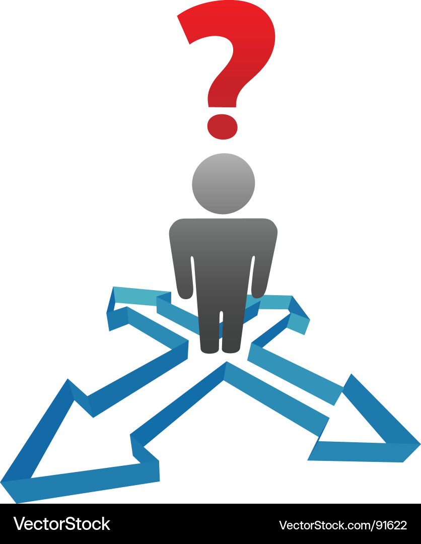 Undecided question Royalty Free Vector Image - VectorStock