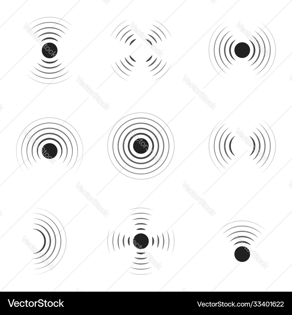 Wave sonar radar with signal icon pulse Royalty Free Vector