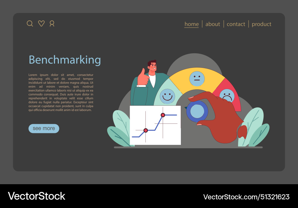 Benchmarking concept an expert optimizes Vector Image
