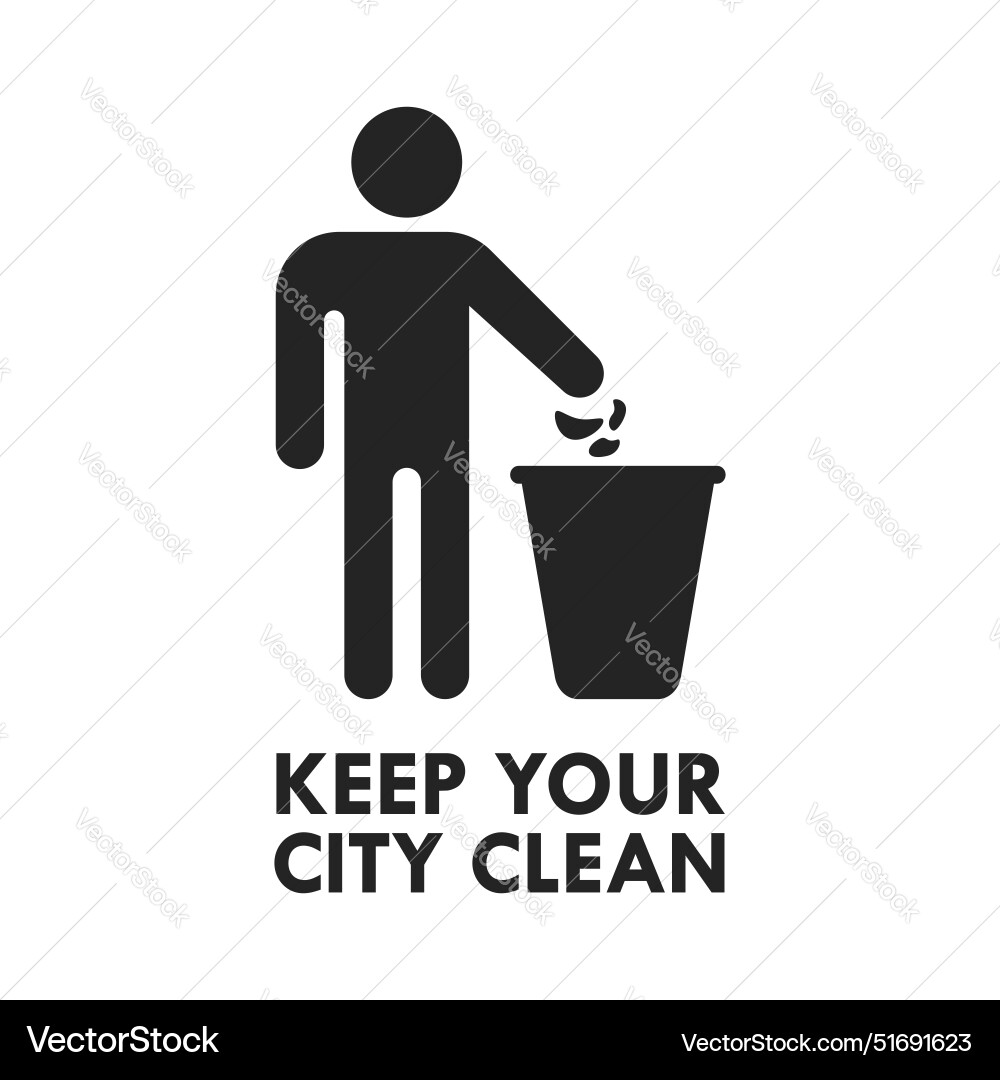 Clean city environment symbol black icon Vector Image
