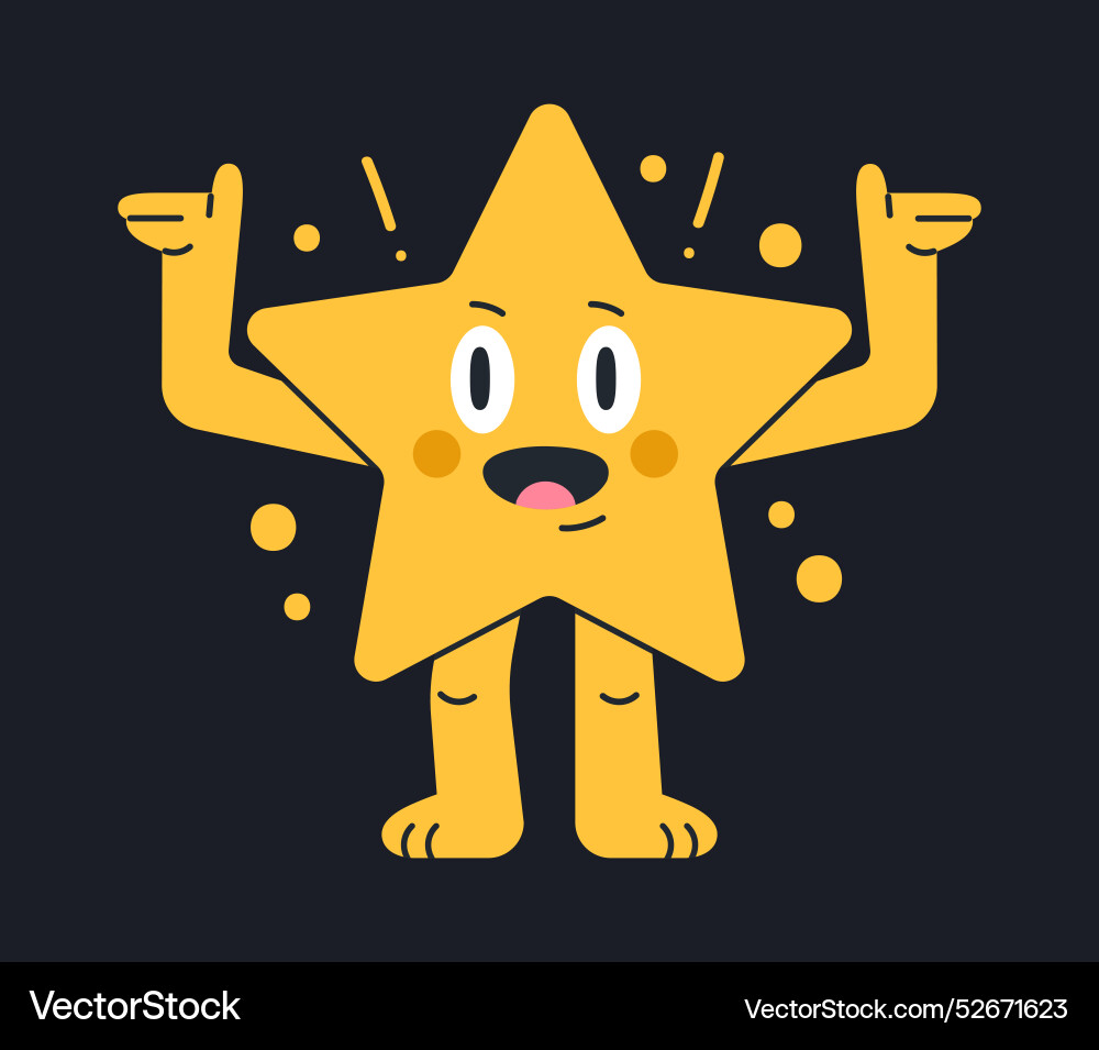 Comic star shape cartoon geometric mascot Vector Image