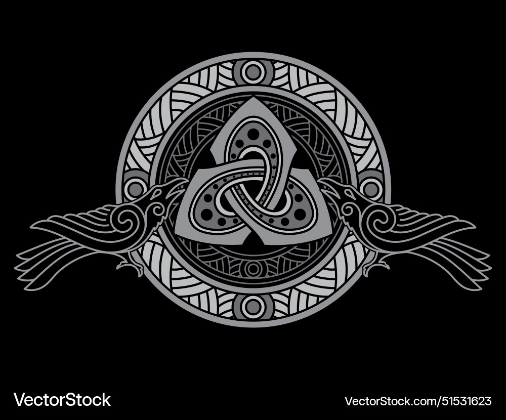 Design in old norse style viking shield with Vector Image