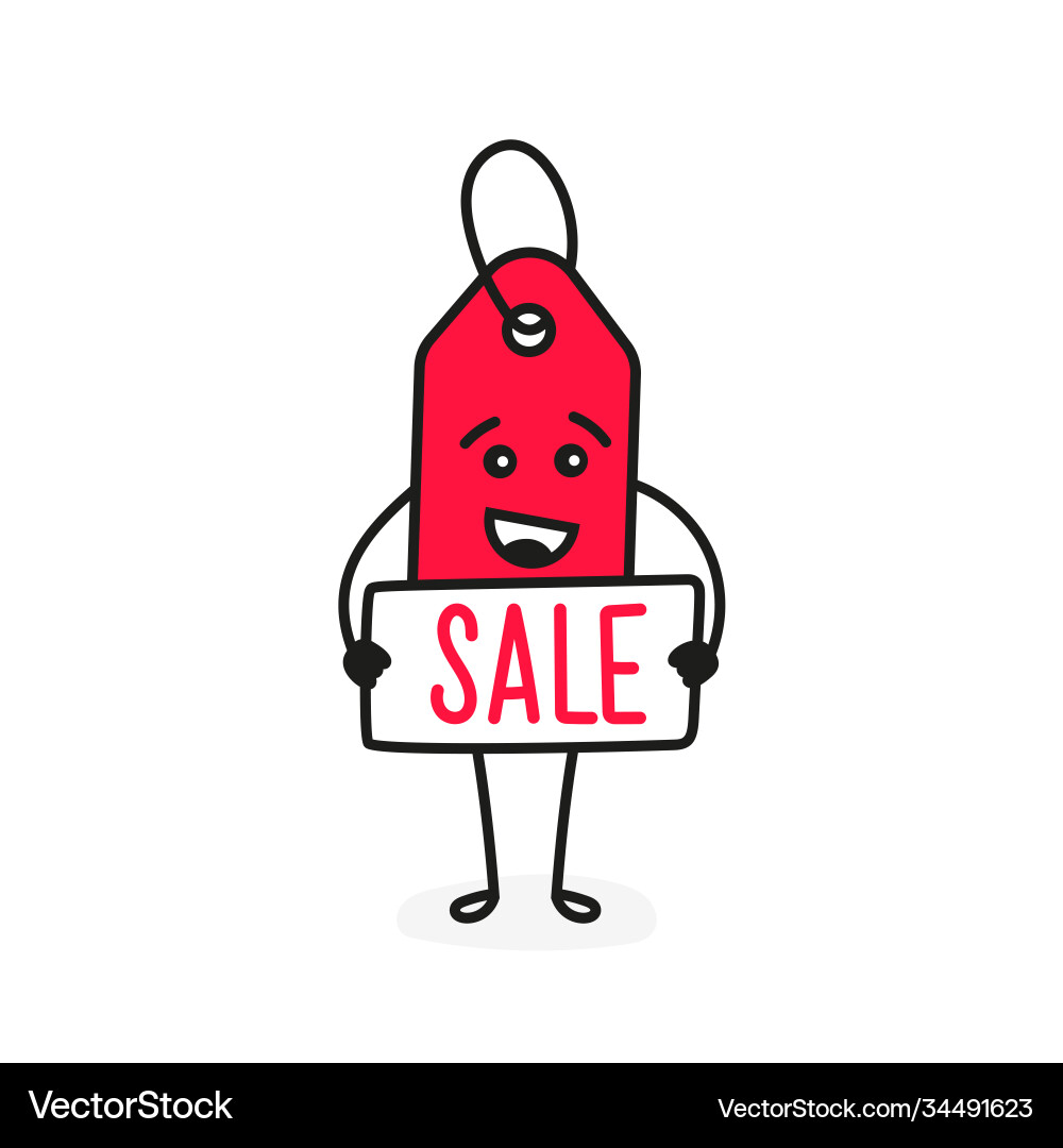 Funny cartoon price tag Royalty Free Vector Image