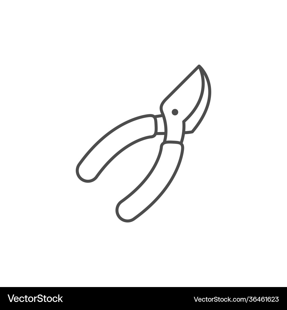 Gardening scissors line outline icon Royalty Free Vector