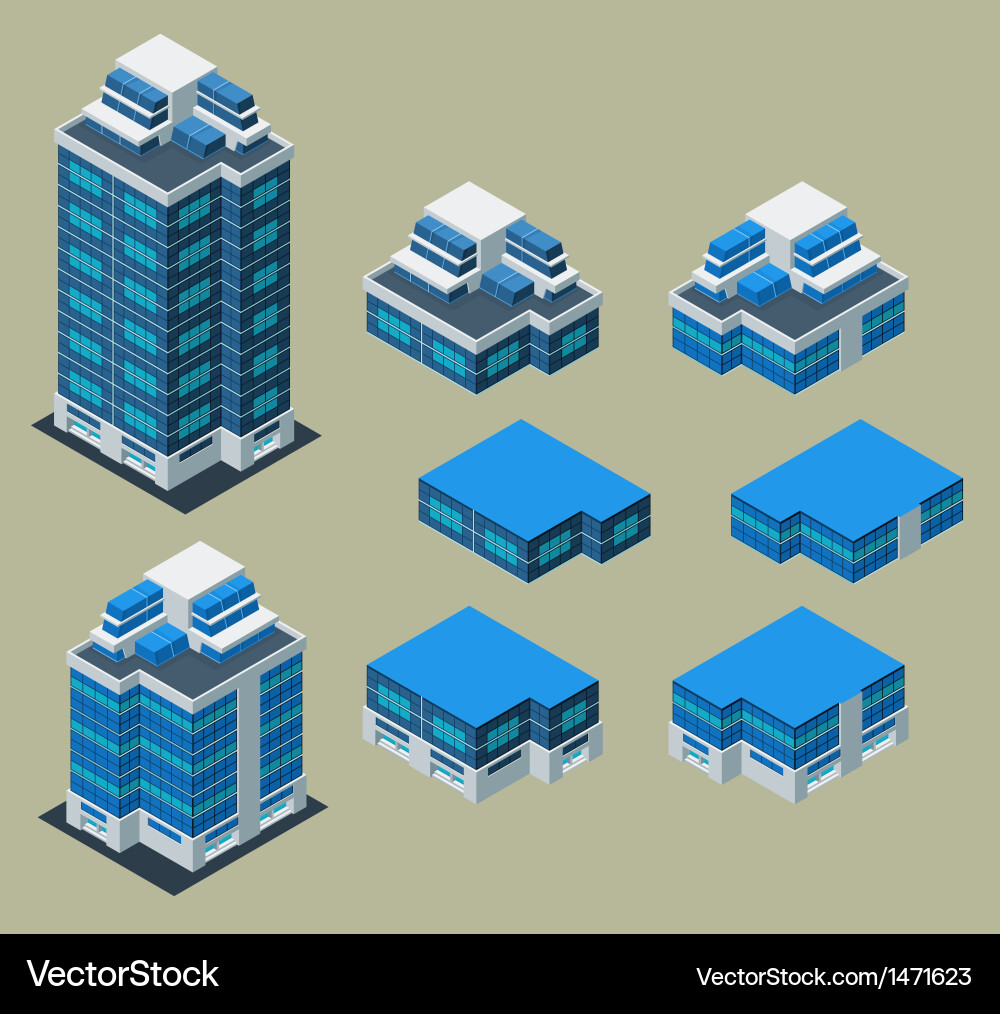 Isometric Apartment Building Royalty Free Vector Image