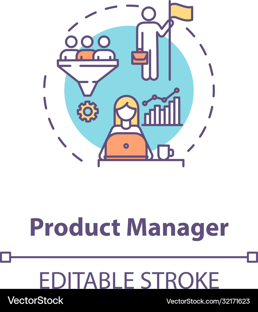 Product manager concept icon Royalty Free Vector Image