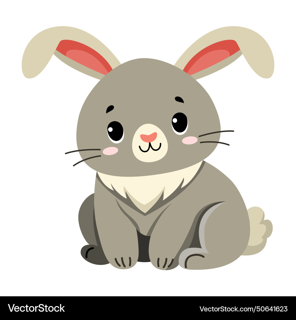Rabbit with protruding ears Royalty Free Vector Image