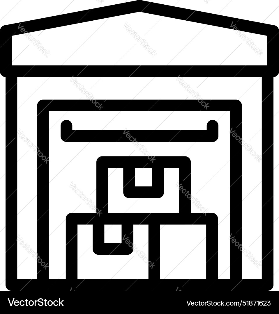 Warehouse building storing goods for delivery Vector Image