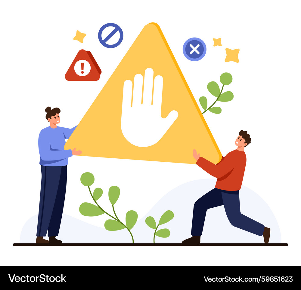 Warning Stop Sign - Safety Concept – Royalty-Free Vector | VectorStock