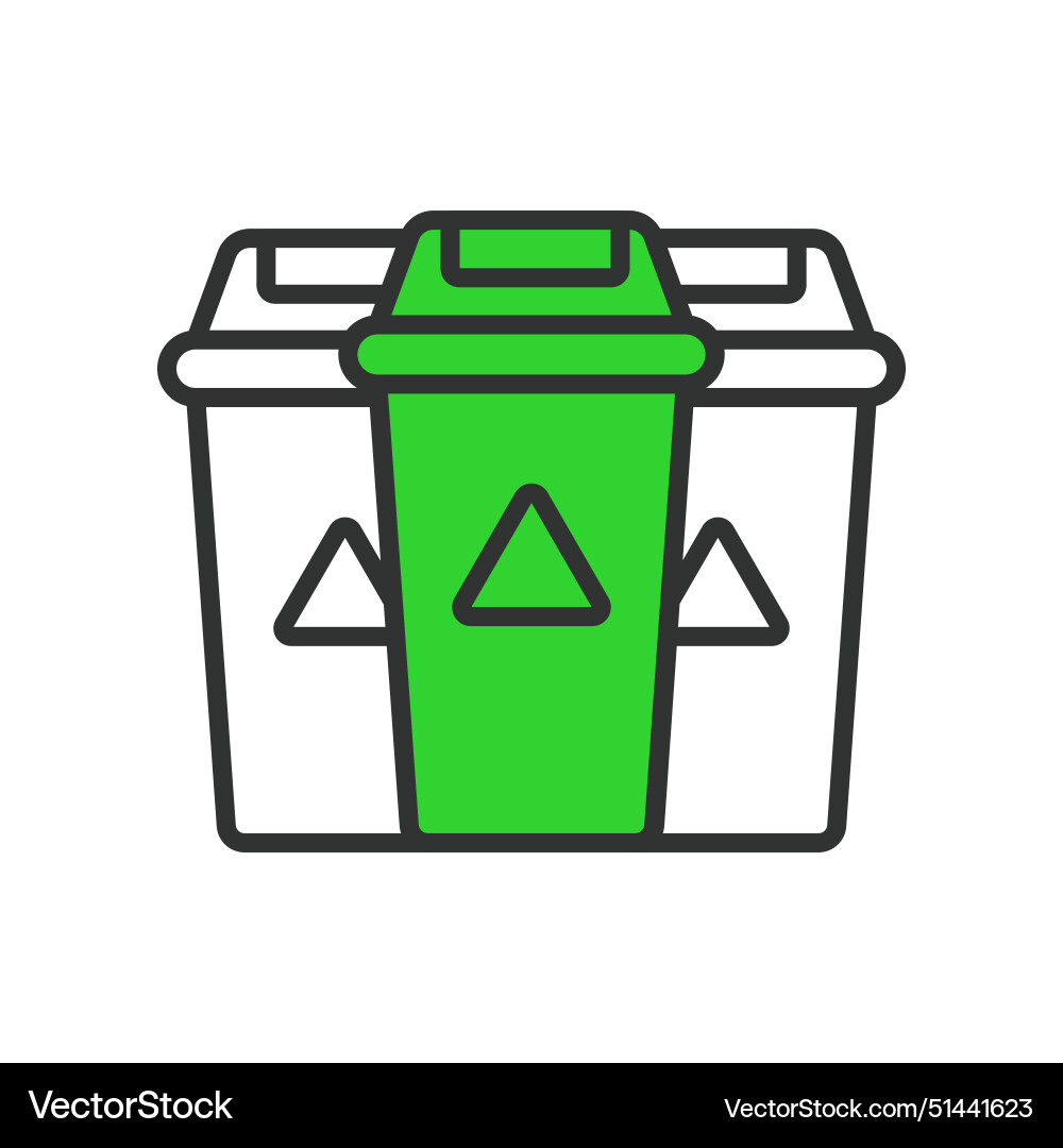 Waste sorting in line design green Royalty Free Vector Image