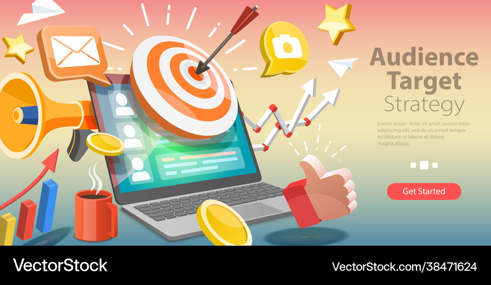 3d conceptual audience Royalty Free Vector Image