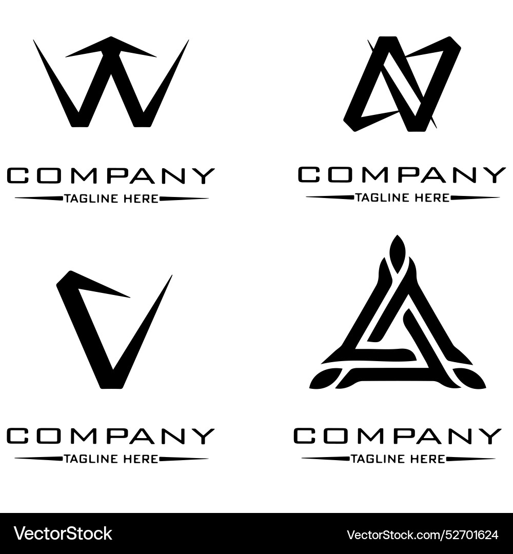 Abstract logo design black and white geometric Vector Image