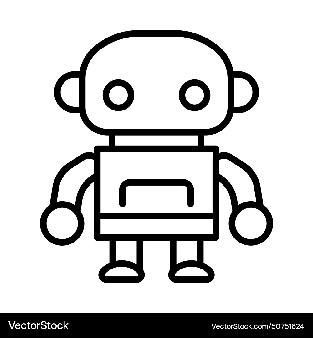 Black robot icon on white background Royalty Free Vector