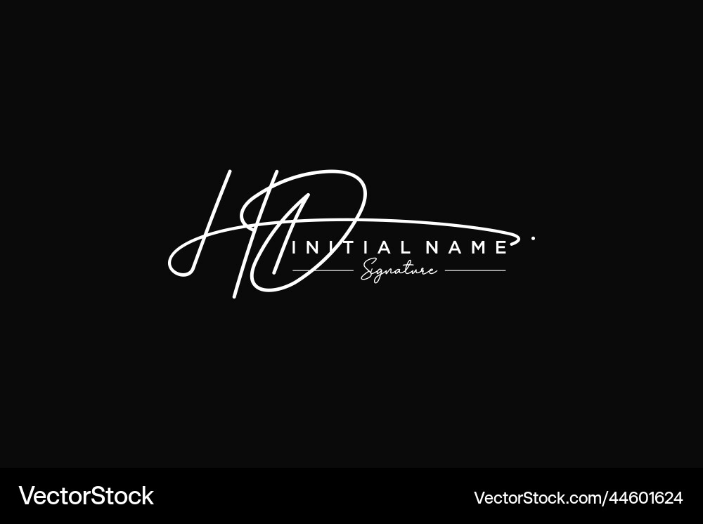 Elegant Hand Drawn Signature Logo Royalty Free Vector Image