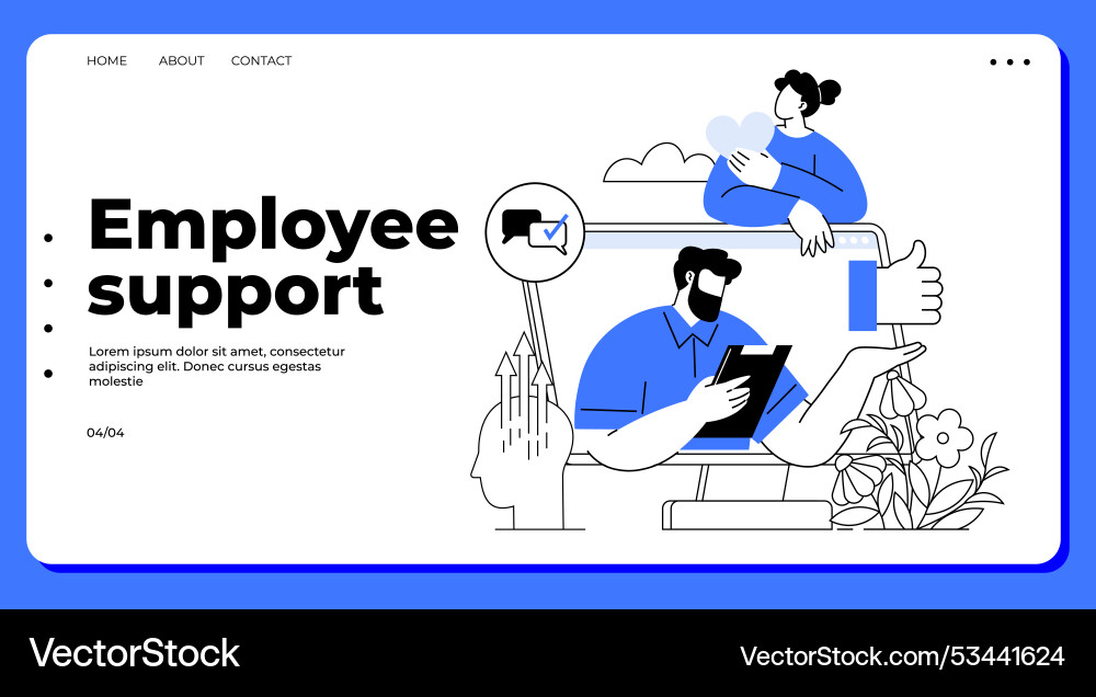 Employee support and engagement in digital Vector Image