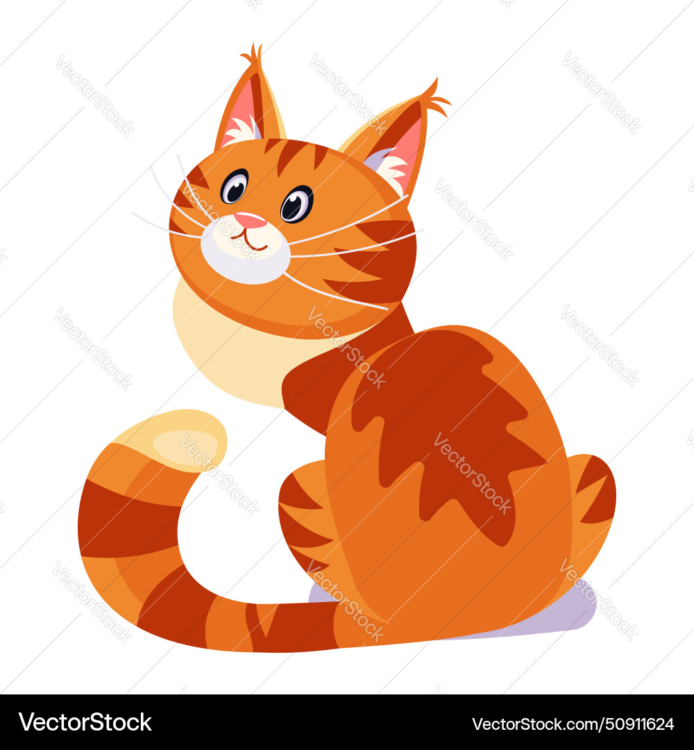 Ginger cartoon cat Royalty Free Vector Image - VectorStock