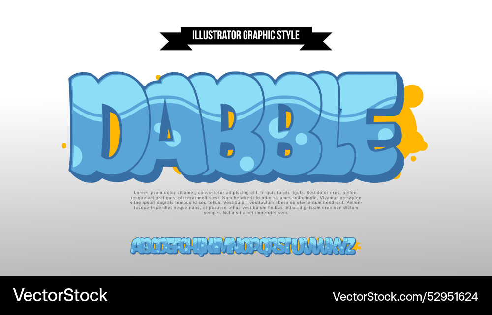 Gradient color graffiti style font Royalty Free Vector Image