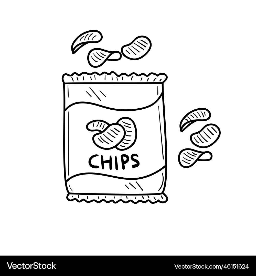 Hand drawn potato chips Royalty Free Vector Image