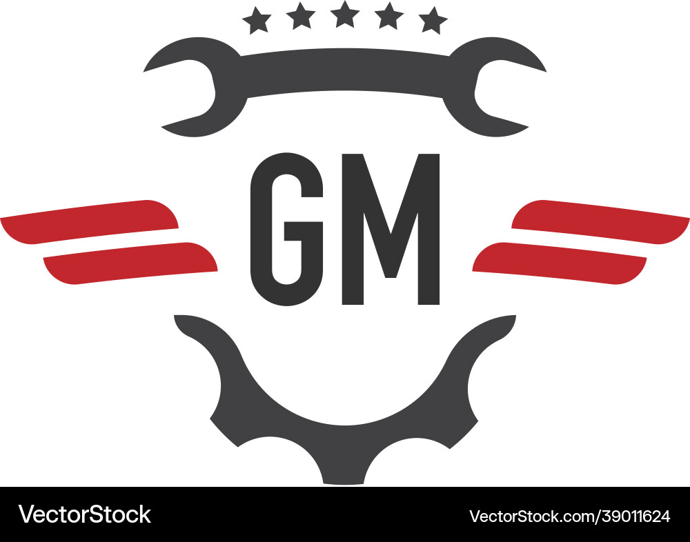 Initial letter gm auto repair logo design Vector Image