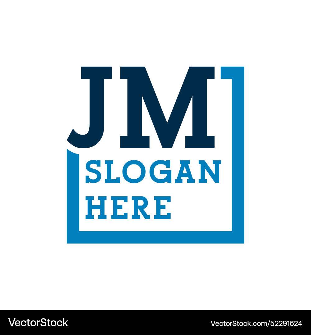 Minimal initials logo letters j and m jm initial Vector Image