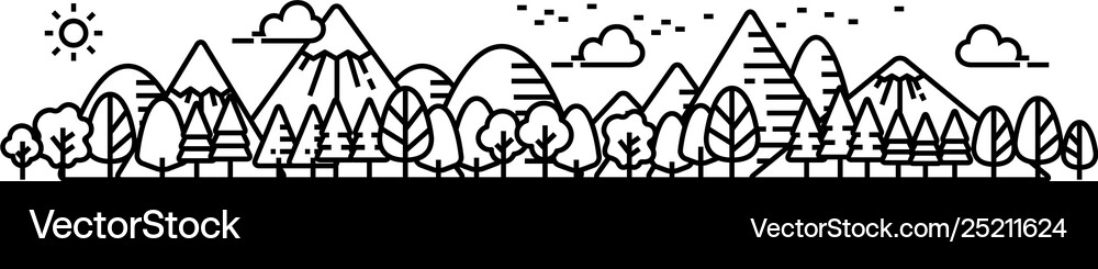 Natural park panorama view Royalty Free Vector Image