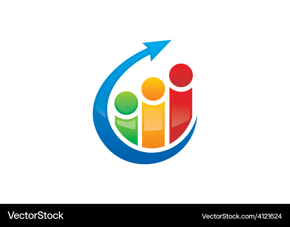 People finance graph arrow logo Royalty Free Vector Image