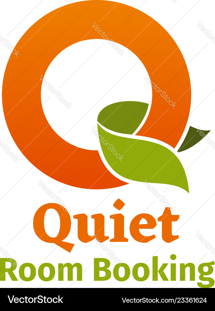 Quiet room booking emblem Royalty Free Vector Image