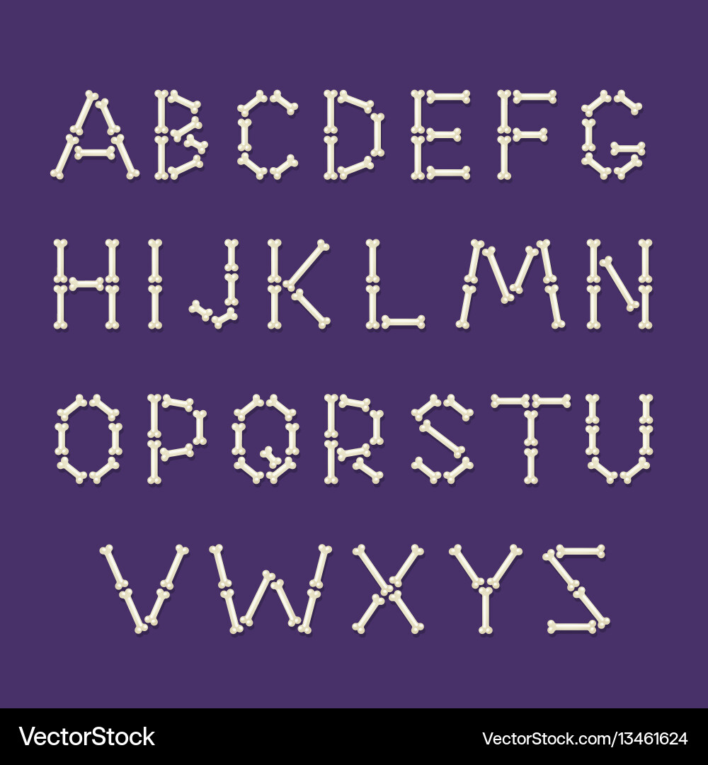 Skeleton Alphabet - Spooky Letter Set Royalty Free Vector