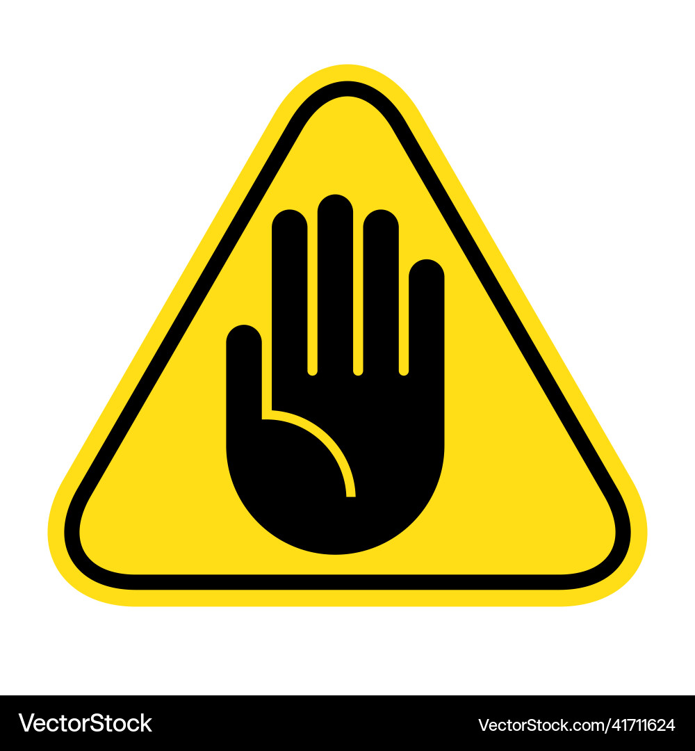 Stop no entry hand sign attention icon Royalty Free Vector