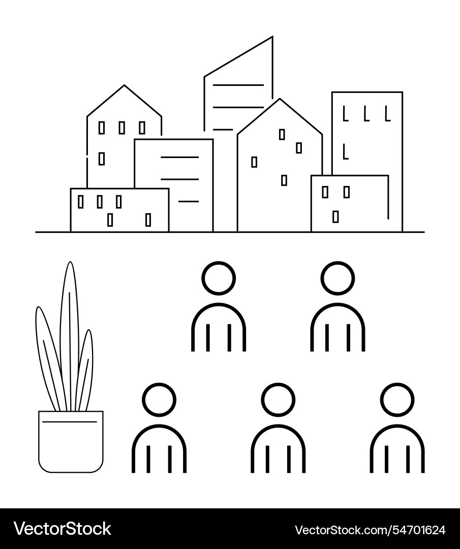 Urban community concept with buildings diverse Vector Image