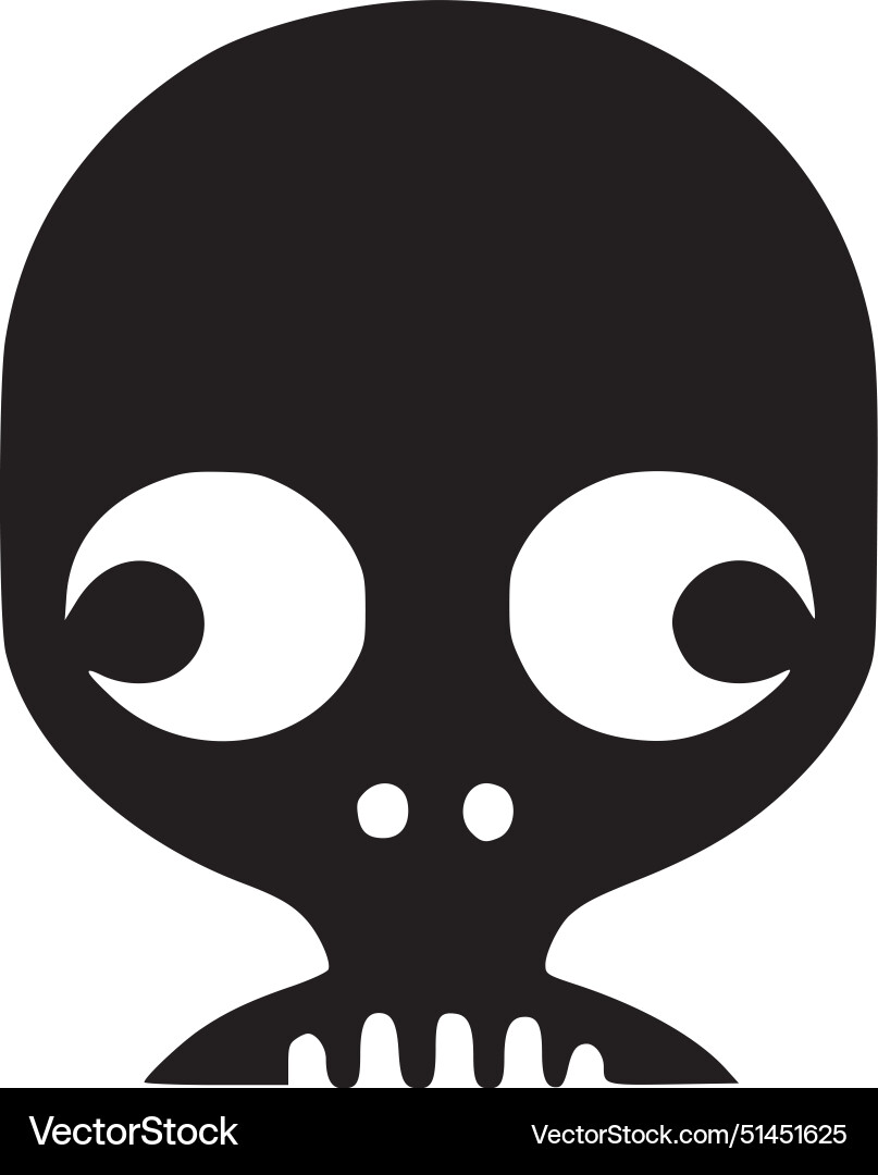 Alien - black and white isolated icon Royalty Free Vector