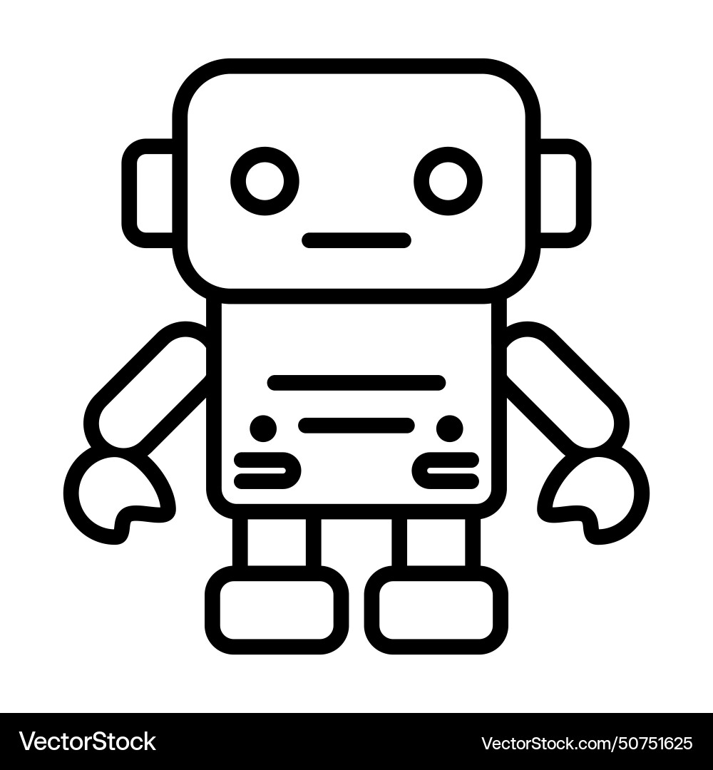Black robot icon on white background Royalty Free Vector