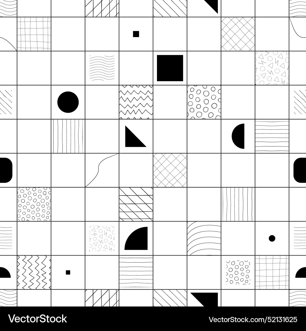 Contemporary seamless geometric grid shapes Vector Image
