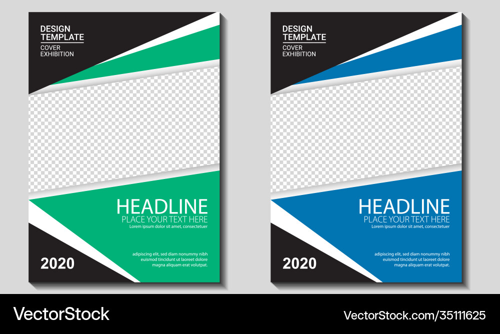 Cover brochure book flyer folder template mockup Vector Image