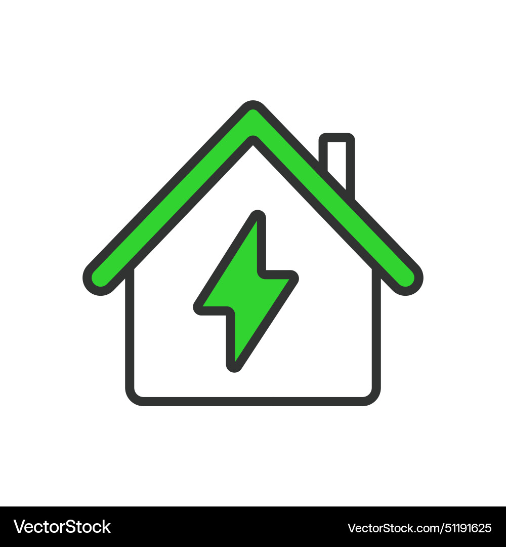 Electrification in line design green Royalty Free Vector