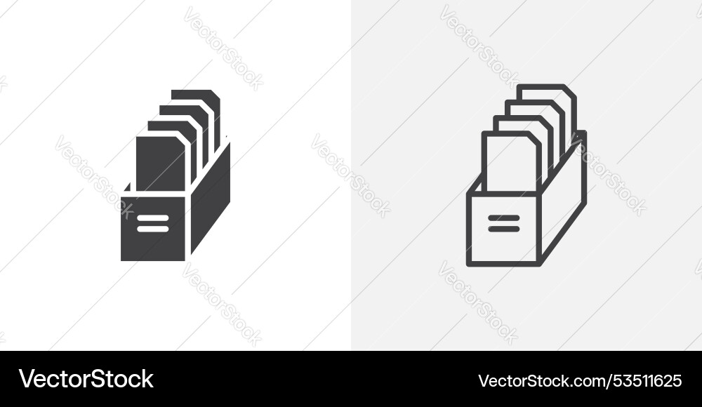 Folder boxline in thin line black color flat Vector Image