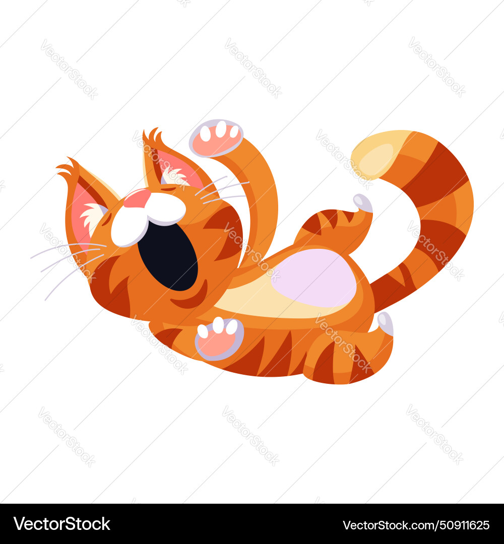 Ginger cartoon cat Royalty Free Vector Image - VectorStock