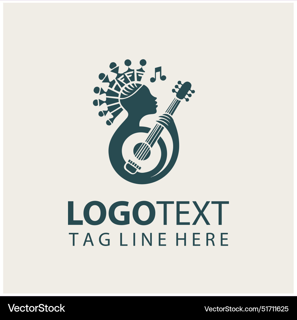 Guitar music logo Royalty Free Vector Image - VectorStock