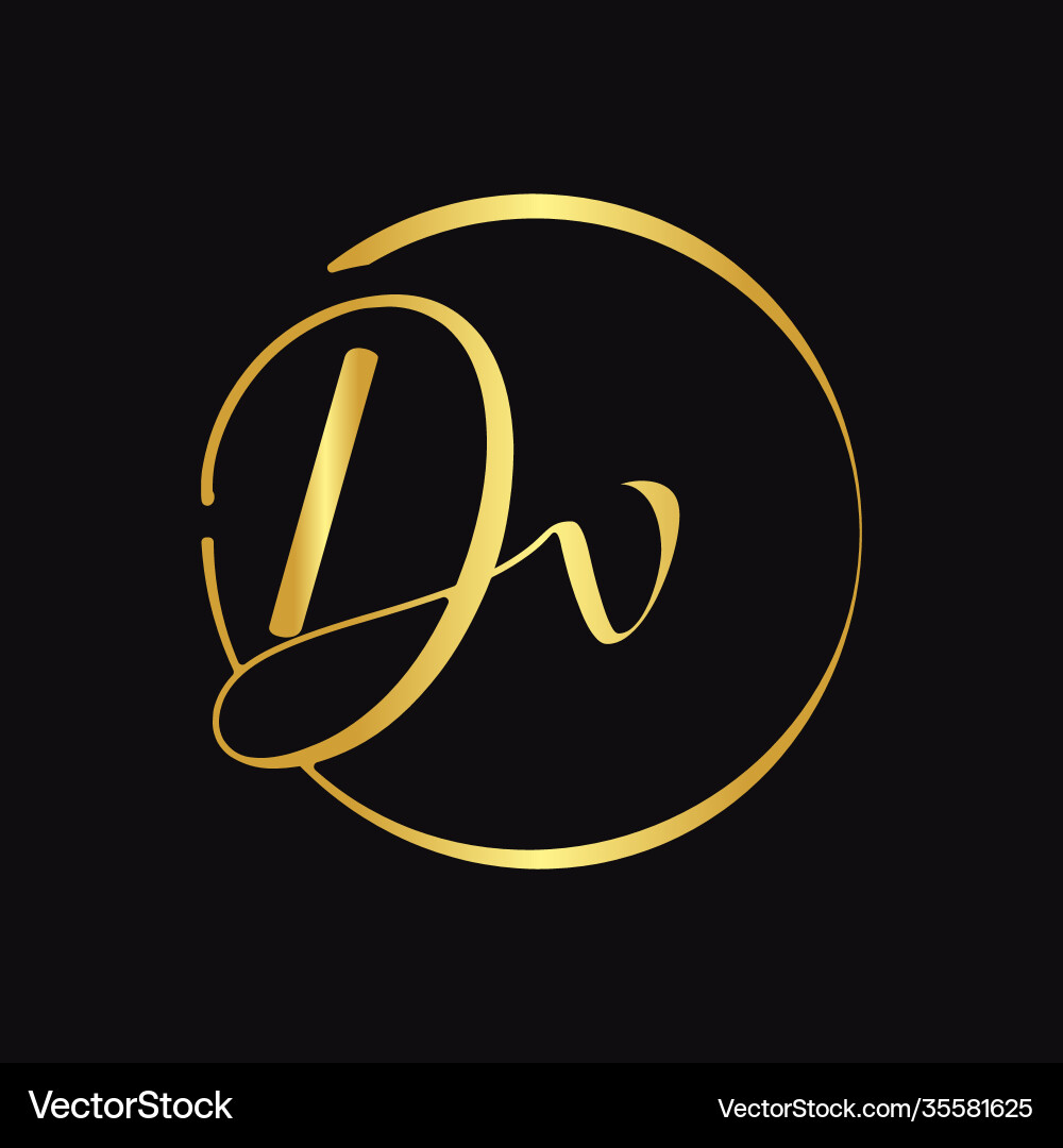 Initial dv script letter type logo design Vector Image