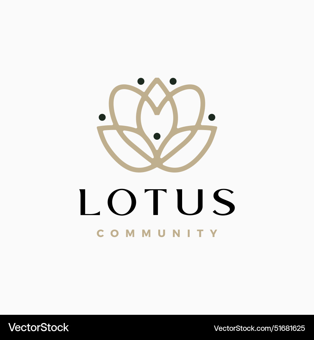 Lotus people community logo icon Royalty Free Vector Image
