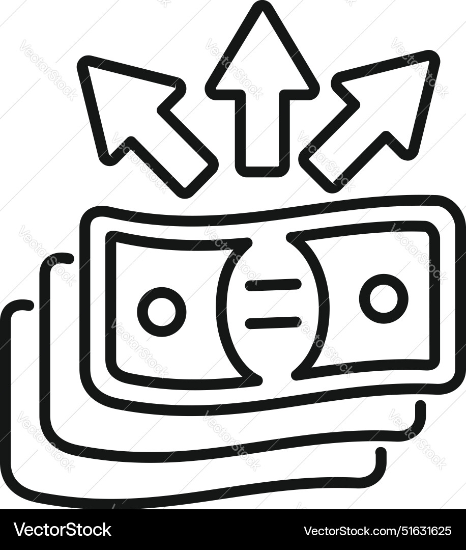 Money increasing value with upward arrows over Vector Image
