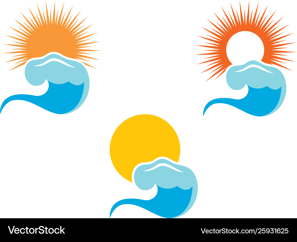 Ocean Wave & Seagull Symbol Royalty Free Vector Image