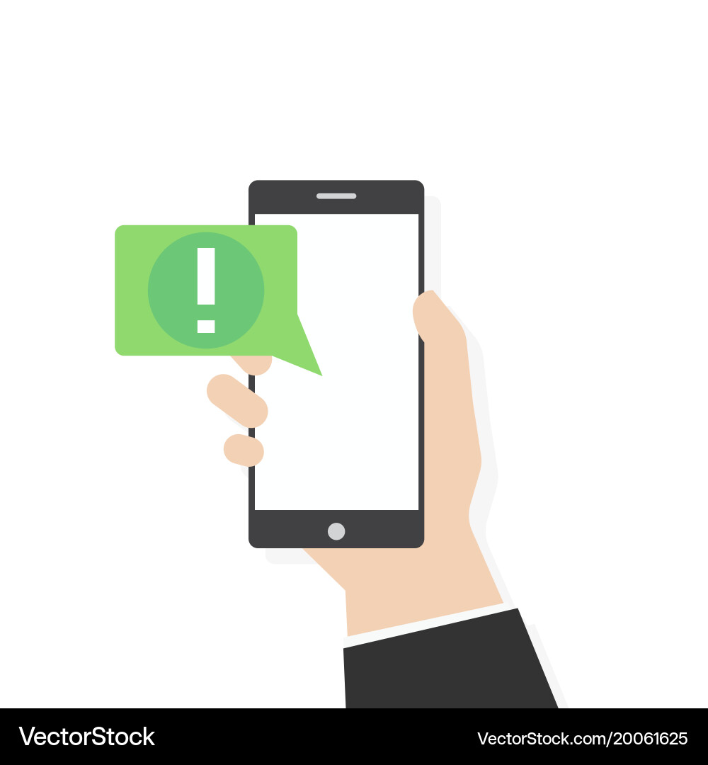 Phone alert notification Royalty Free Vector Image