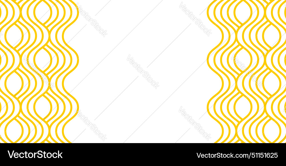 Vertical borders with wavy yellow lines noodle Vector Image